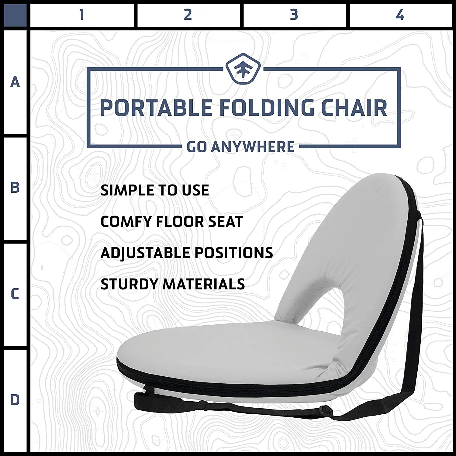 Outdoor Rope Chair - Comfy Padded Ground Chair with Back Support