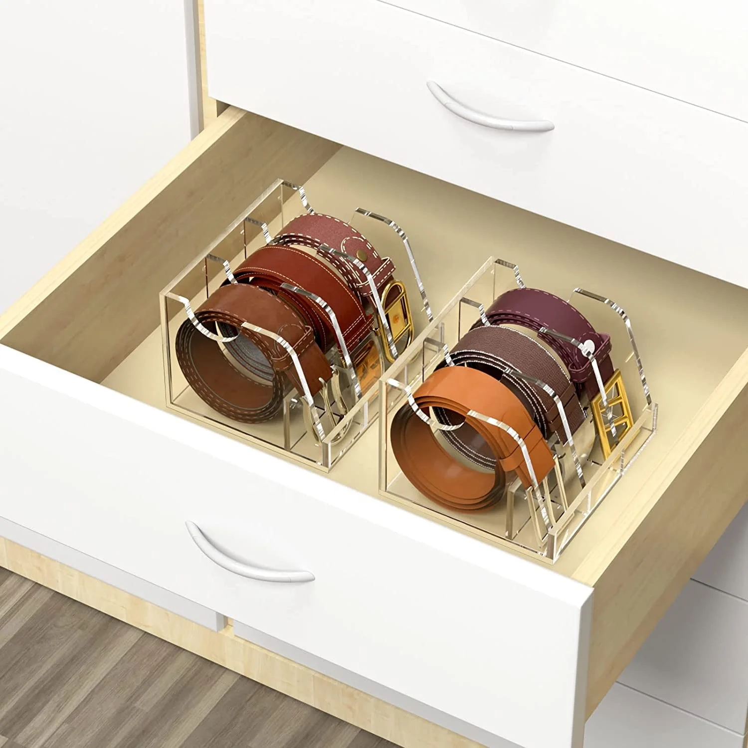 Modern Acrylic Belt Display Rack Eco-friendly Polished Storage Holder ...