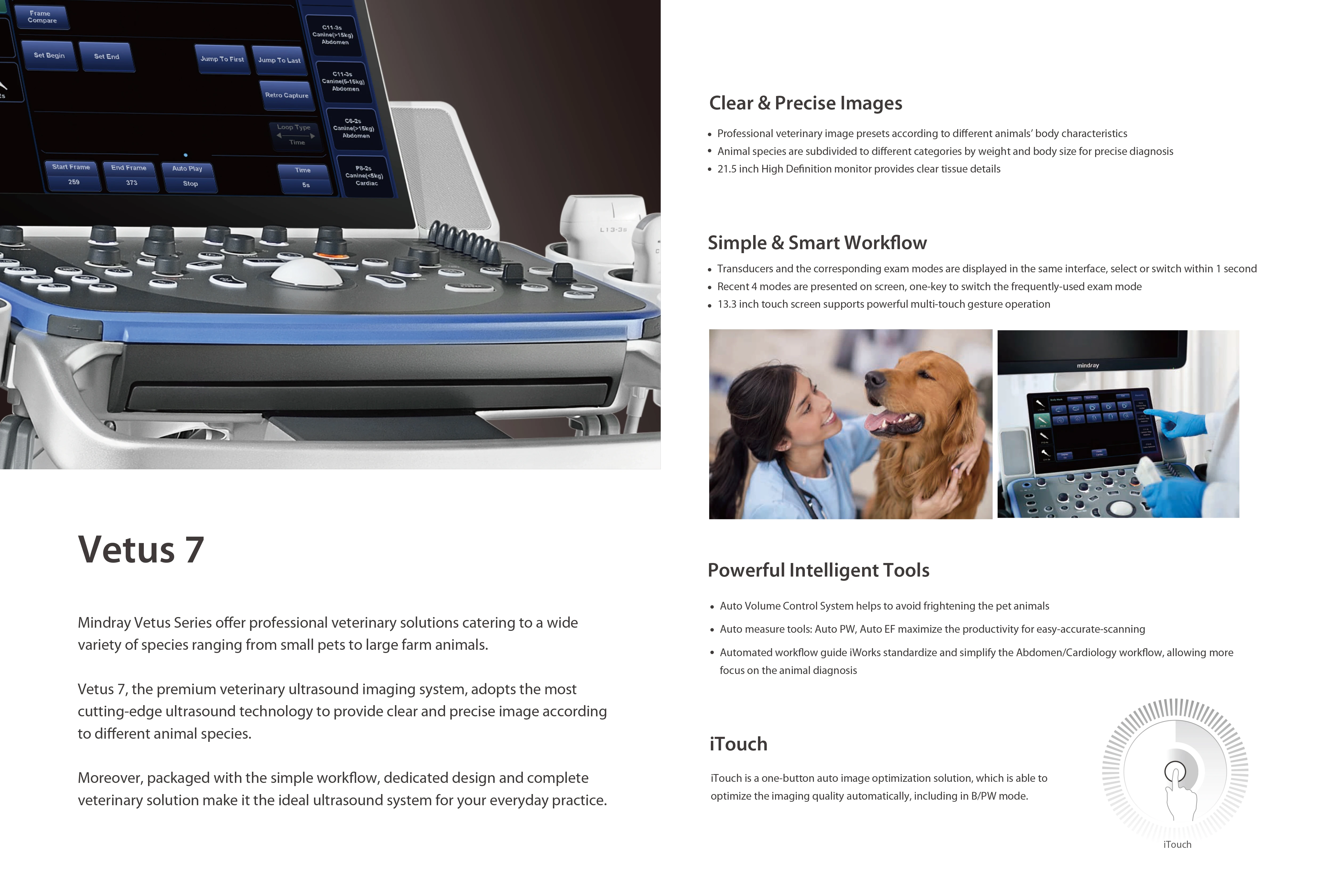 Mindray Vetus 7 Veterinary Color Doppler Ultrasound System Vetus 7 Exp ...