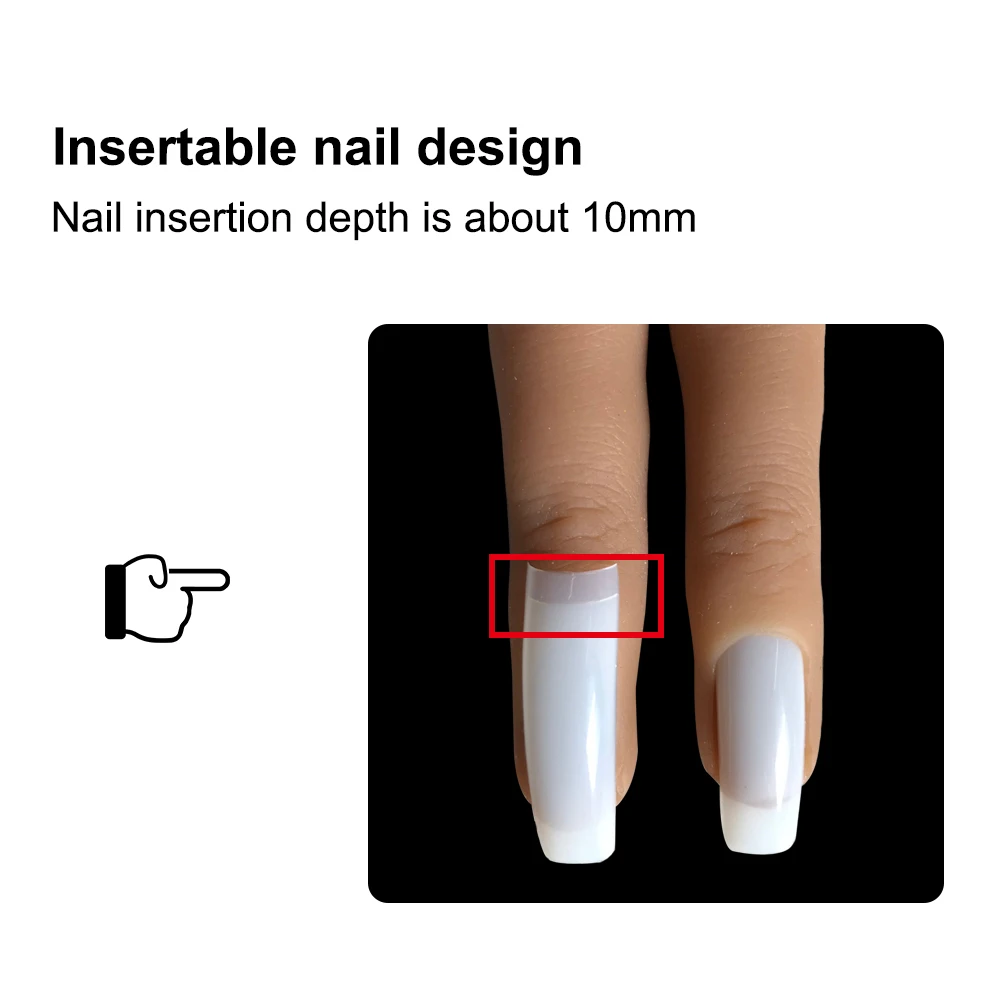 Soft Realistic Silicone Practice Hand - Middle Fingers for Nail Art