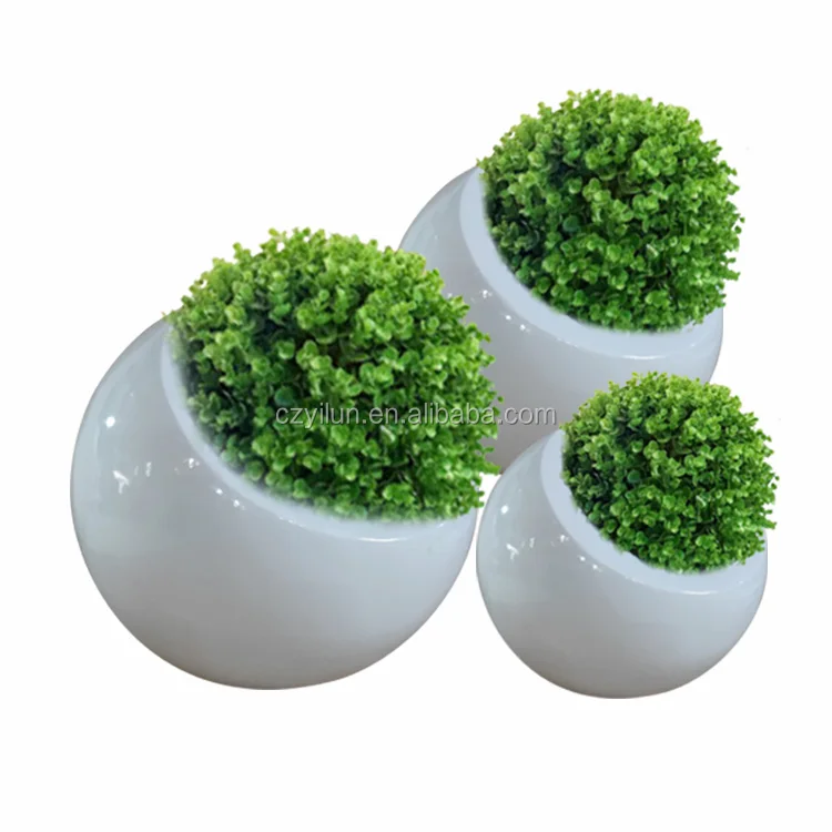 Garden Fiberglass Shopping Mall Round Ball Shape Planters Waterproof ...