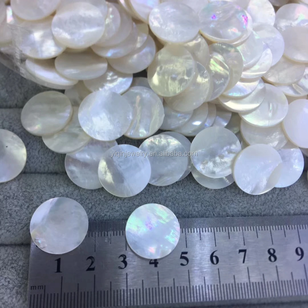 Wholesale White Round 20mm Flat Shells Mother of Pearl Discs