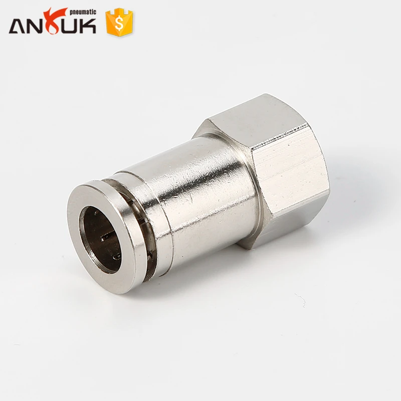 Pcf Series Female Straight Tube Metal Pneumatic Quick Push Fitting ...