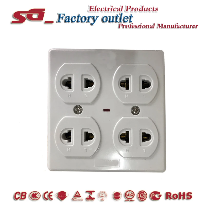 4 Way Square Extension Socket With Indicator 2pin 10a Esps04 - Buy 10a ...