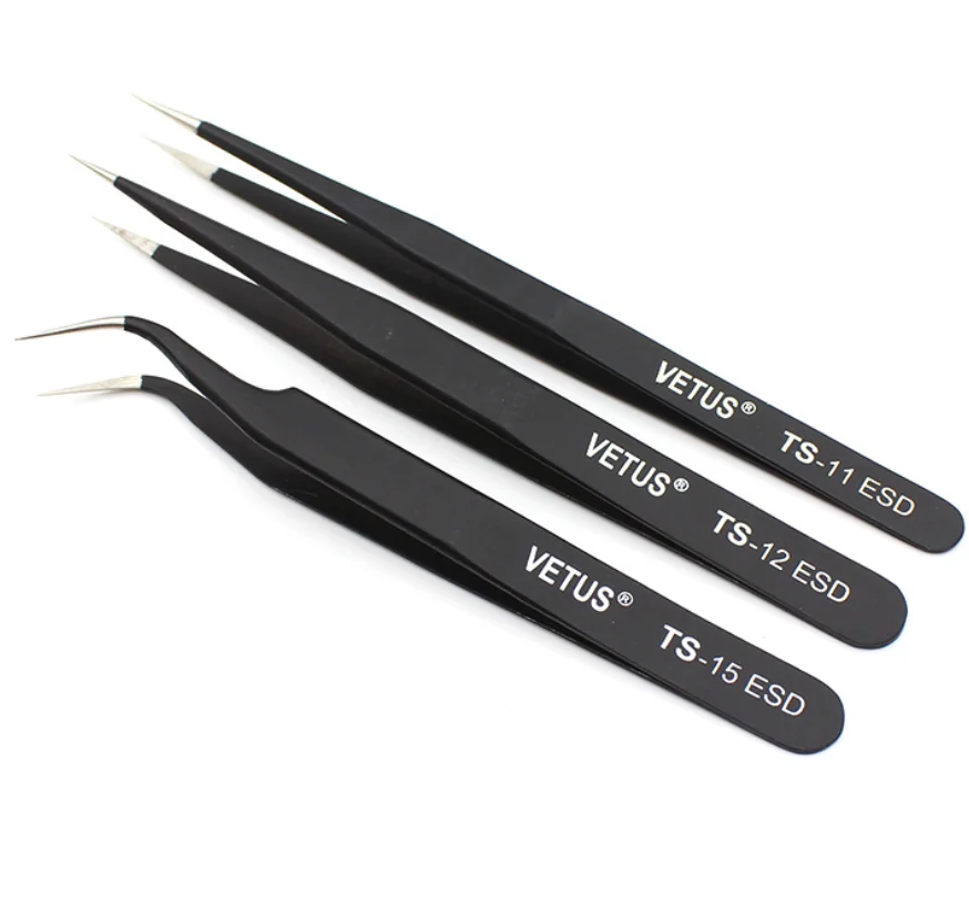 Original Vetus Ts Esd Tweezers Professional Anti-static Stainless Steel Eyelash Extension ...