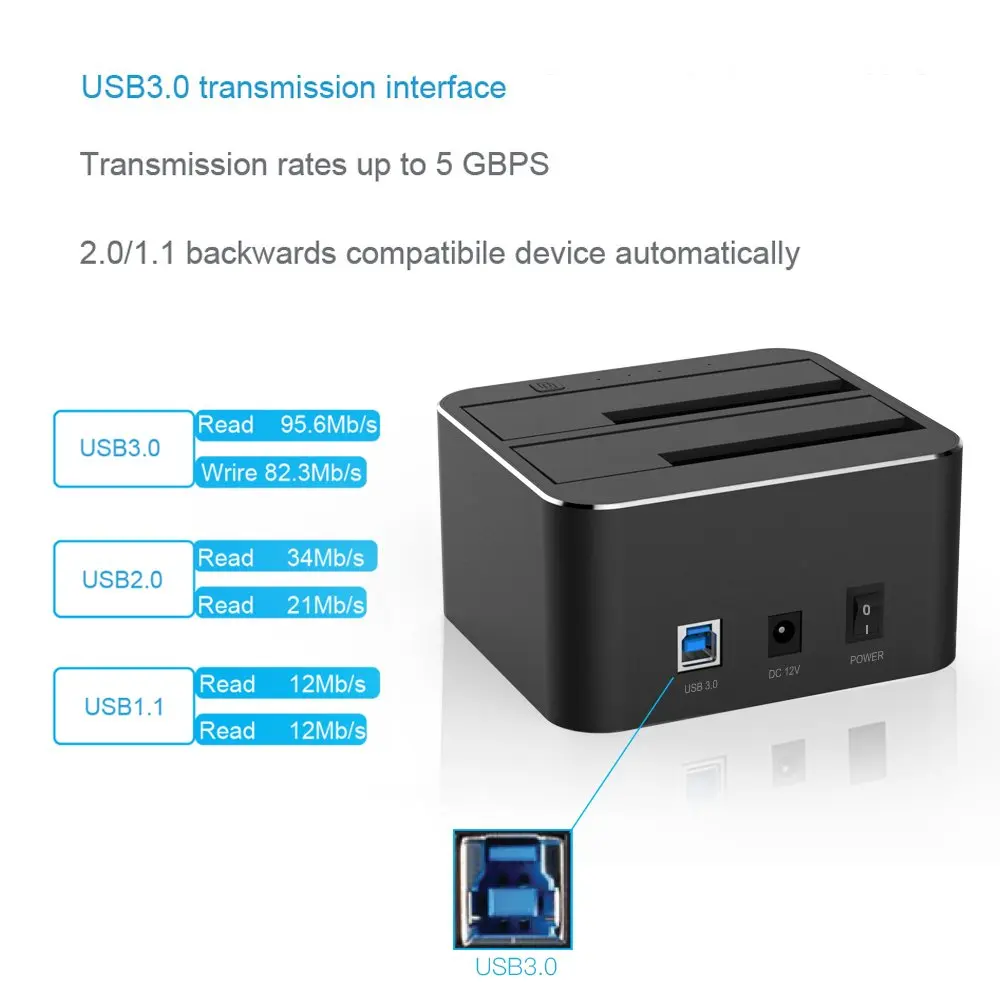 Fideco Factory External Aluminum Hard Drive Disk Docking Station Usb 3.0 Hdd Clone Dock 2.5 3.5 ...