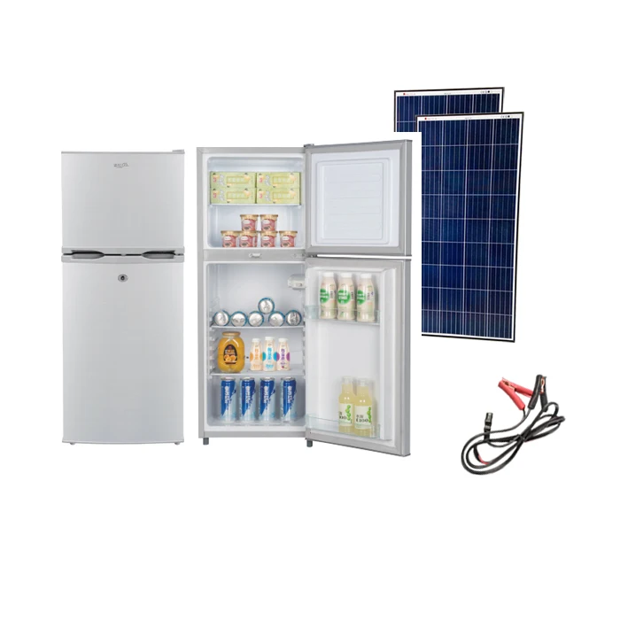Single Double Door Solar Fridge 12/24VDC Sun Energy Power Battery Solar ...