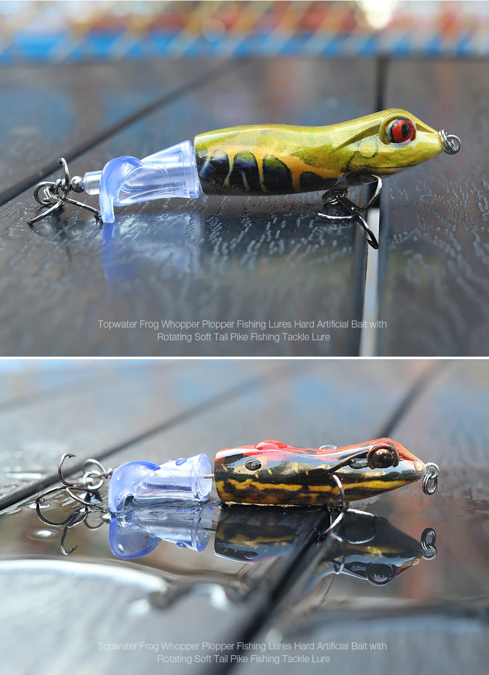 9cm 11g Topwater Frog Whopper Plopper Fishing Lures For Bass,Hard ...
