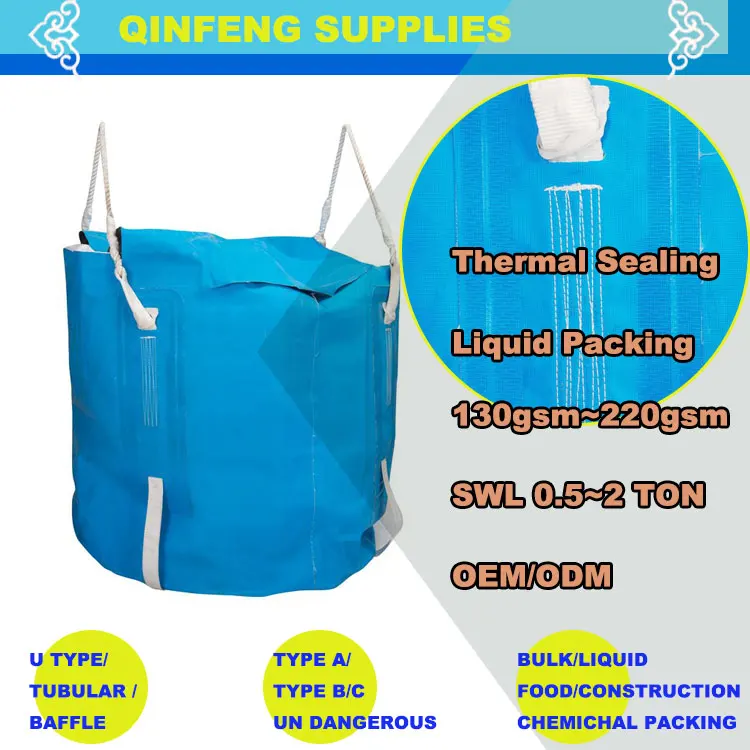 HDPE PVC EVA Liquid Packing 1 Ton Flexible Bulk Big Bag