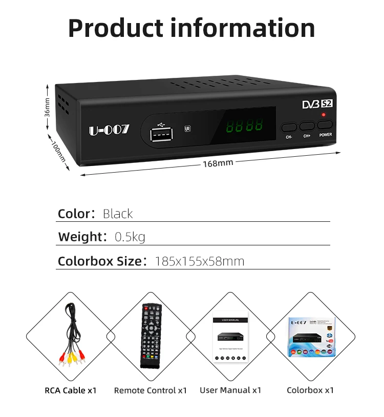 Free To Air Digital Decoder 4k Dvb-s2 Satellite Tv Receiver Satellite ...
