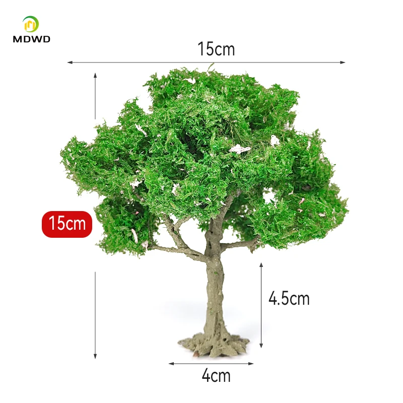 Green Tree with Base Realistic Miniature Trees for Models Diorama Sand ...