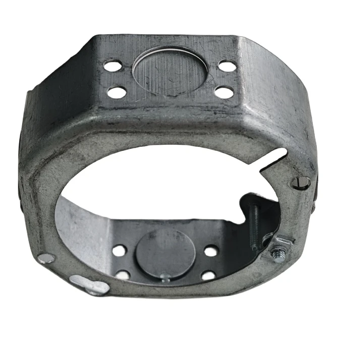 4 in Galvanized Steel Octagon Extension Ring With Ground Screw Drawn 1 ...