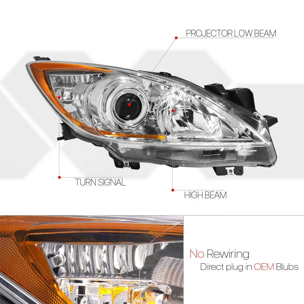 Halogen Auto Head Lamp Light for Mazda 3 2010-2013