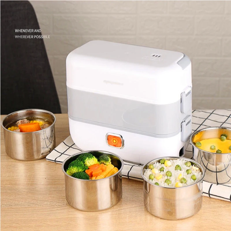 2020 Office Double Layers Electric Tiffin Mess Tin Students Steaming ...