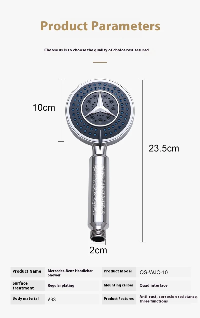 Modern Stainless Steel Handheld Shower Head Set Rainfall Function ABS ...