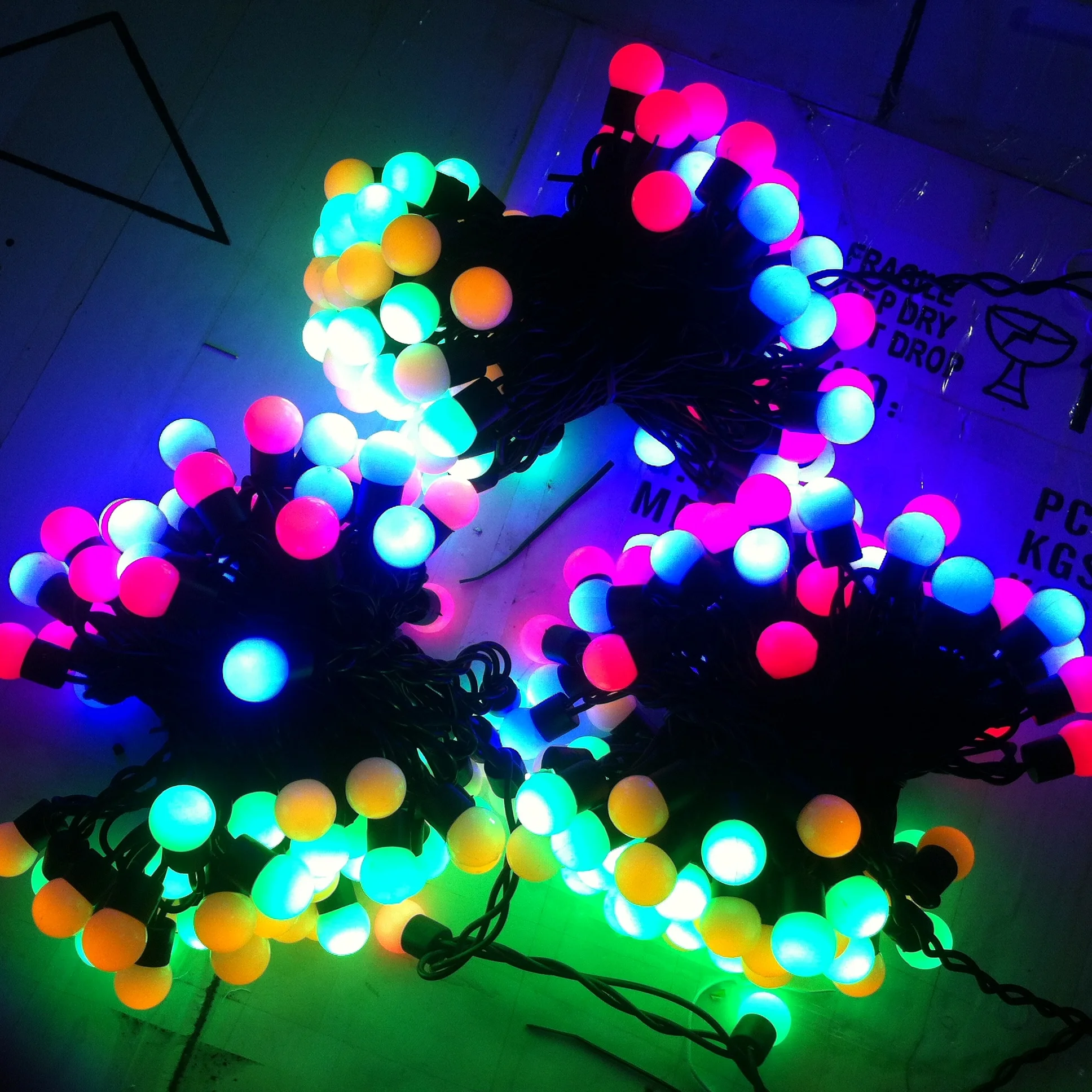 Rgb Rainbow Led Christmas Light String Garland Led Small Ball Party ...