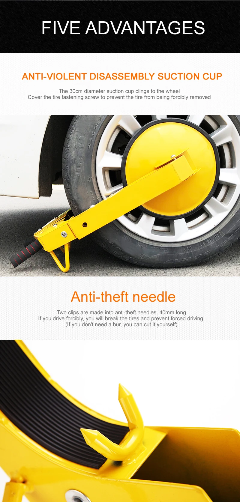 Buy Car Security Wheel Clamp Anti Theft Wheel Lock,Good Quality Steel ...
