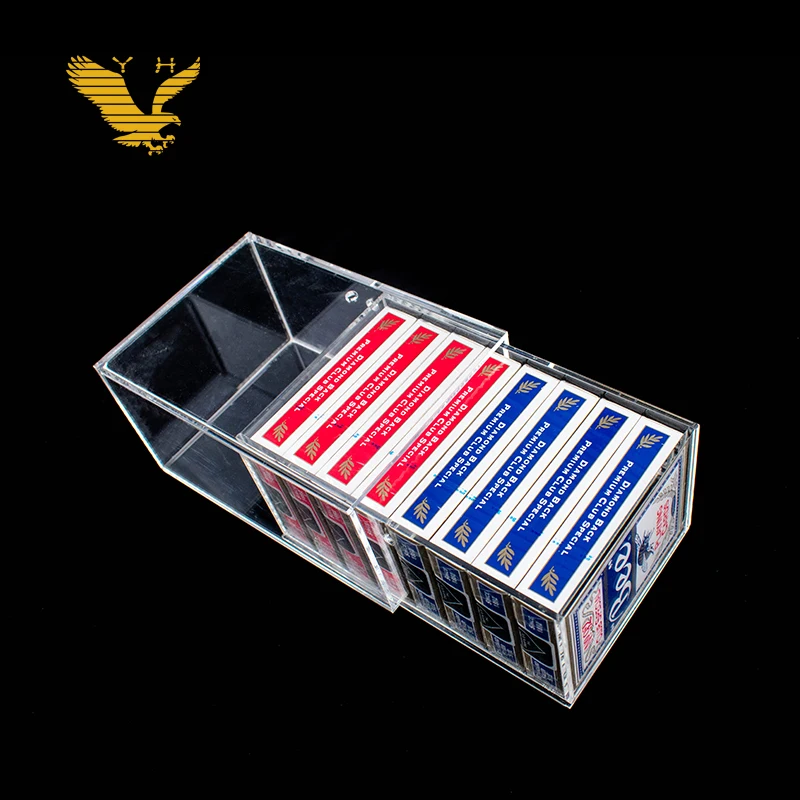 Yh 8 Decks High Quality Casino Poker Games Holder Card Box Square ...