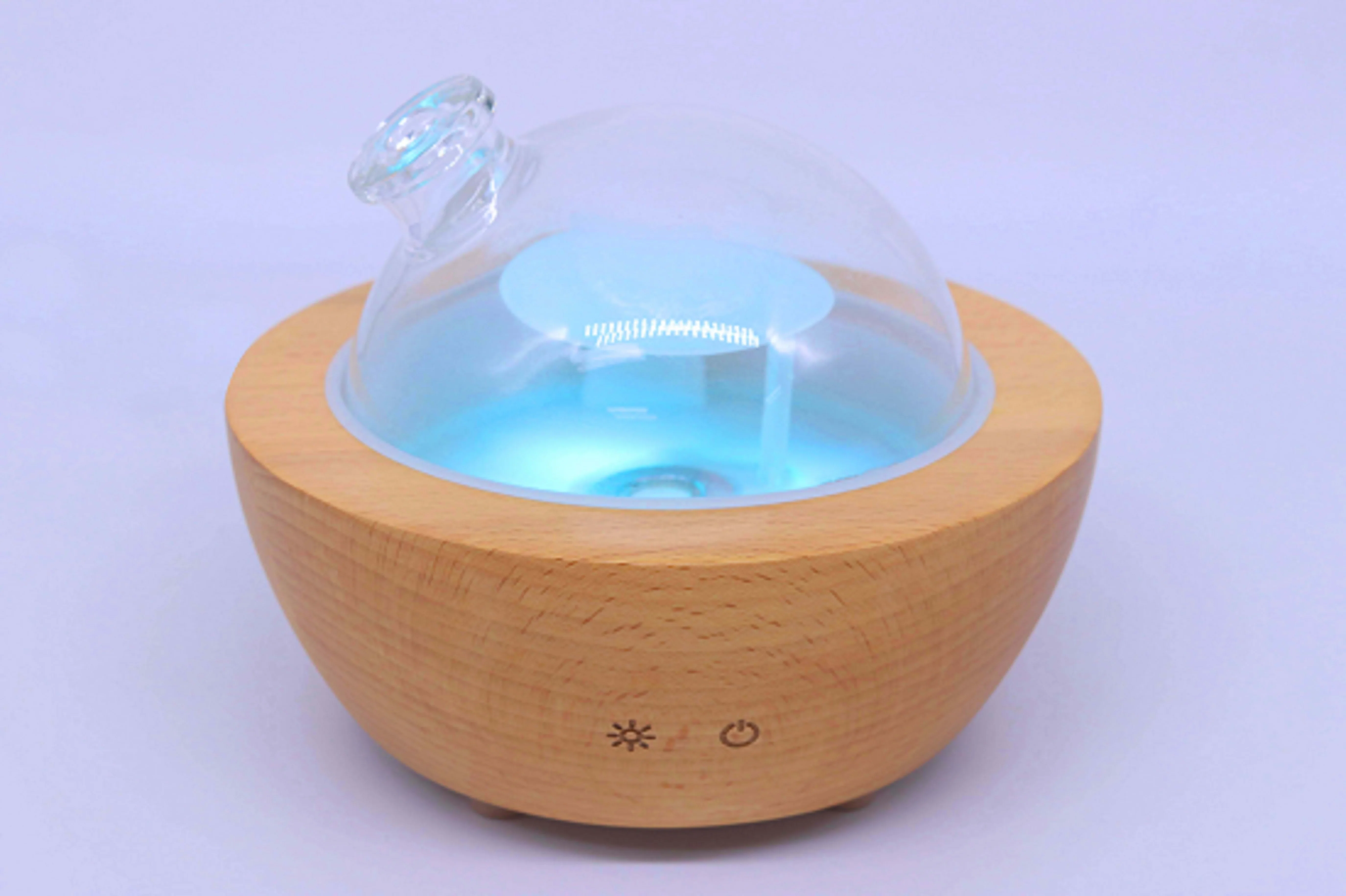 Wood and Glass Nebulizing Waterless Diffuser - Natural Aromatherapy