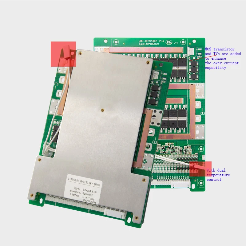 Temperature Control Ev Bms Lifepo4 Battery Balancing Bms Board 150a 48v ...