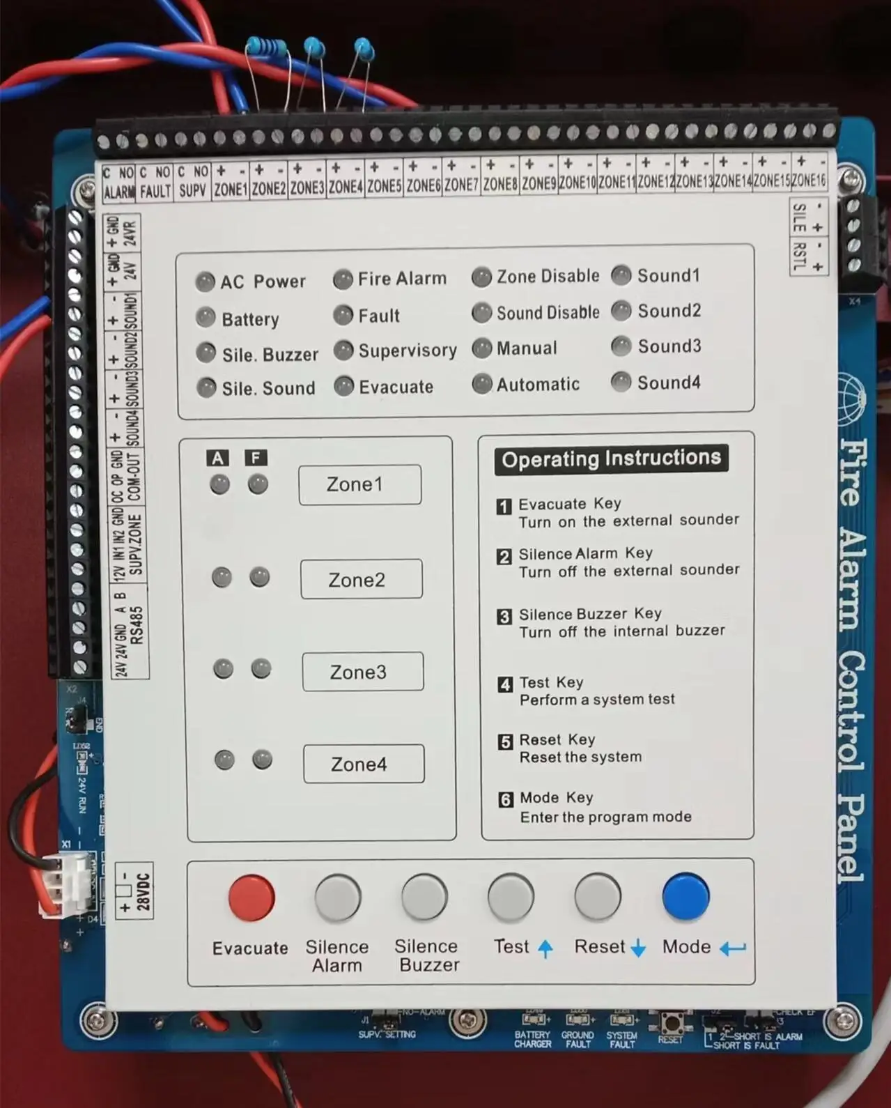 Conventional Fire Alarm 4 / 8 / 16 Zone Fire Alarm System Siren Control ...