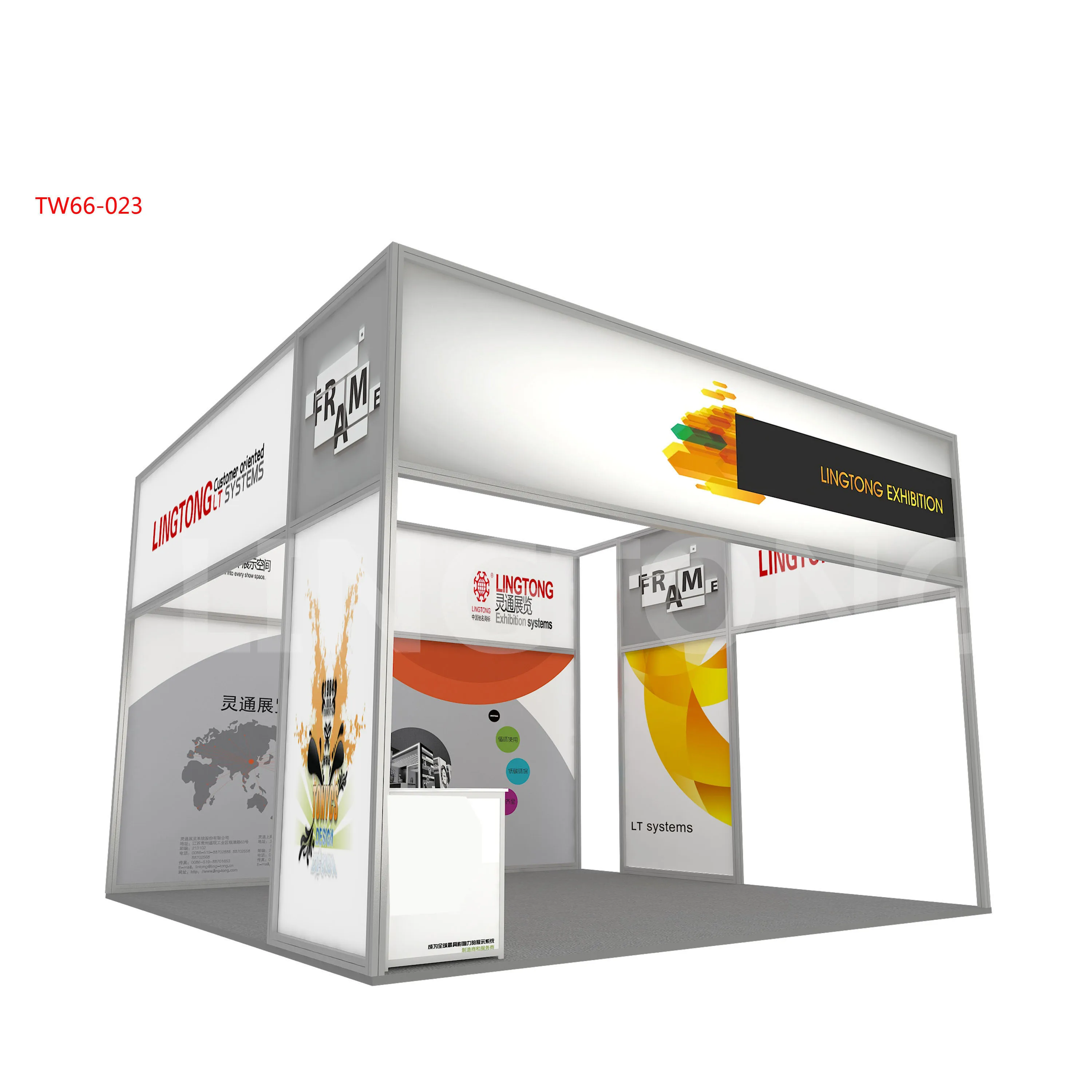 Easy-assembly 6x6 Modular Booth Aluminum Profile Trade Show Stand For ...