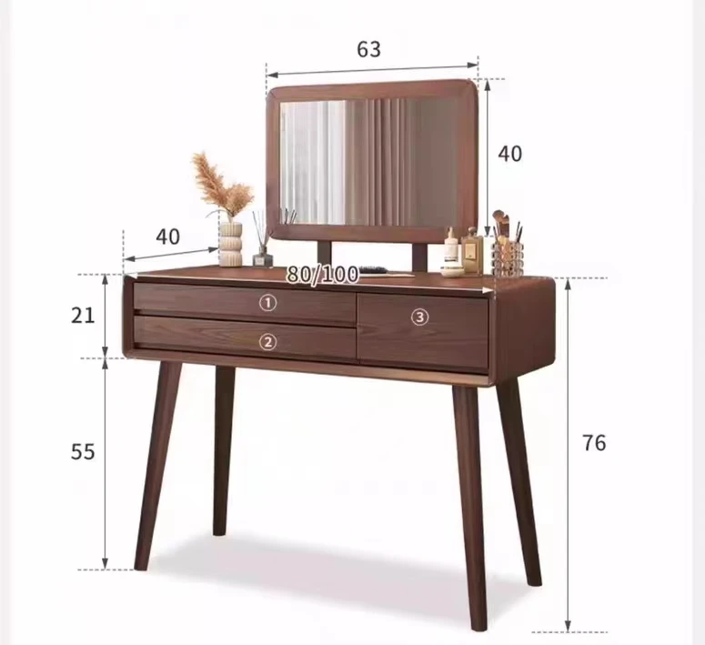 Simple Modern Solid Wood Dressing Table Bedroom Dressing Table With Led ...