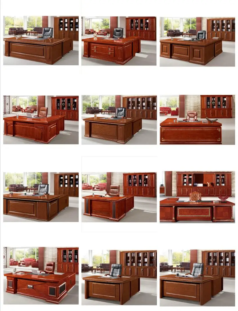 Modern Orange Office Table - Solid Wood Executive Desk in Cherry Finish ...