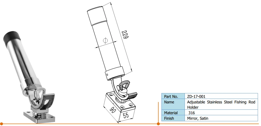 Stainless Steel Fishing Rod Holder for Pontoon Boat | Marine Hardware, OEM