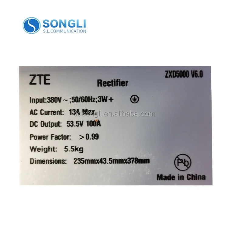ZTE Rectifier Module Zxd5000 V6.0 - 48V 100A 3000W Power