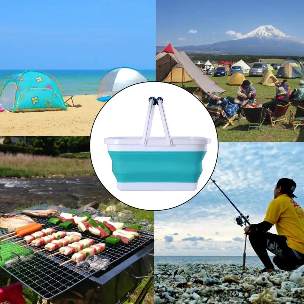 12L Portable Multifunctional Collapsing Basket Bin Folding Storage ...