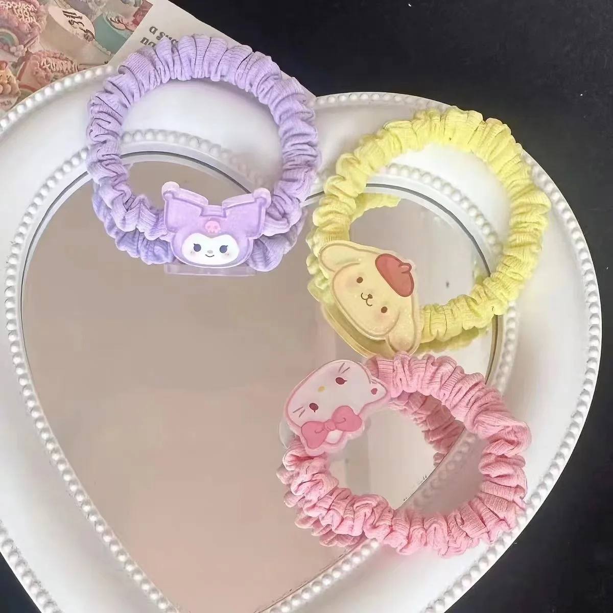 Jiamu Cute Little Girls Sanrio Small Hair Scrunchies For Ponytail ...