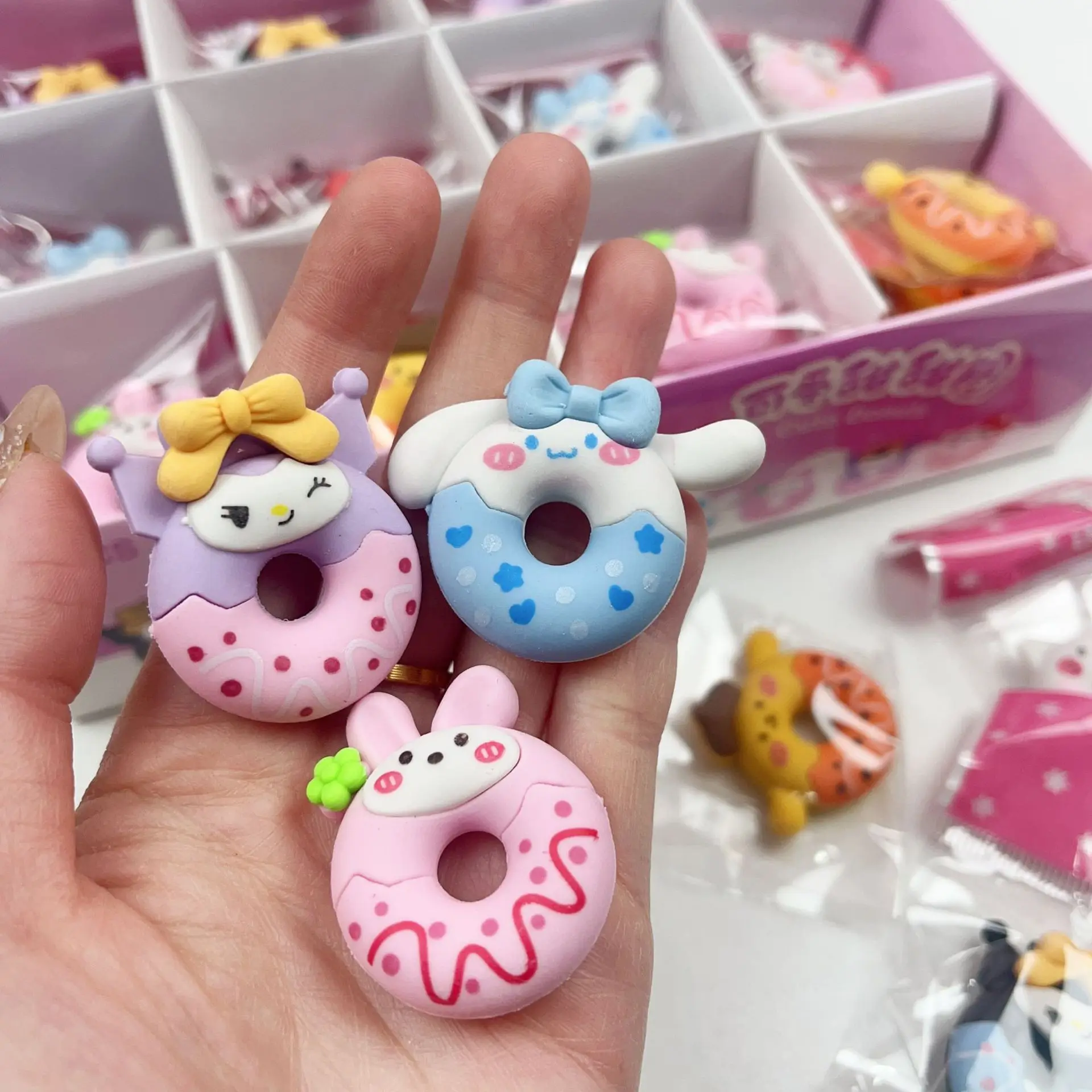 Eraser Sanlio Pencil Donut Eraser Cute Cartoon Shape Rubber Small Gift ...