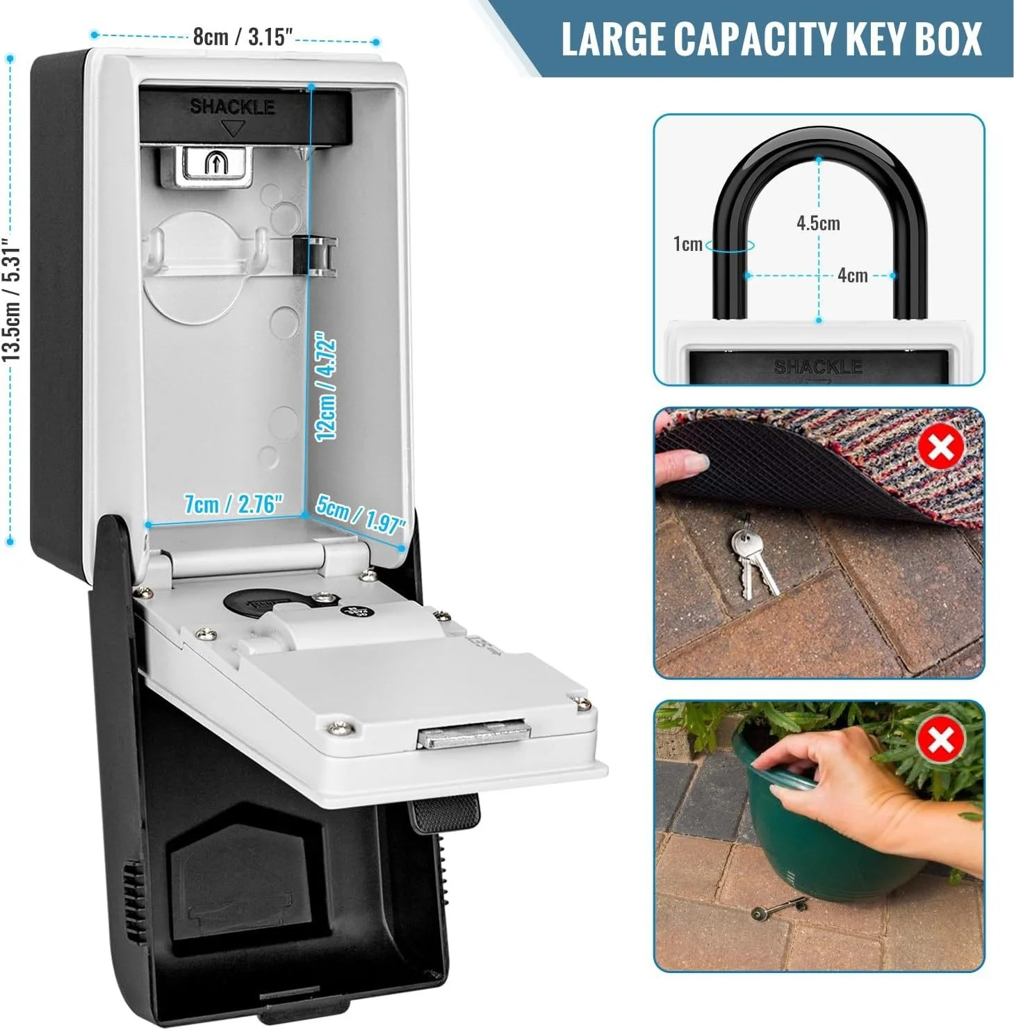 Waterproof LED Key Box with Night Vision - Secure & Convenient