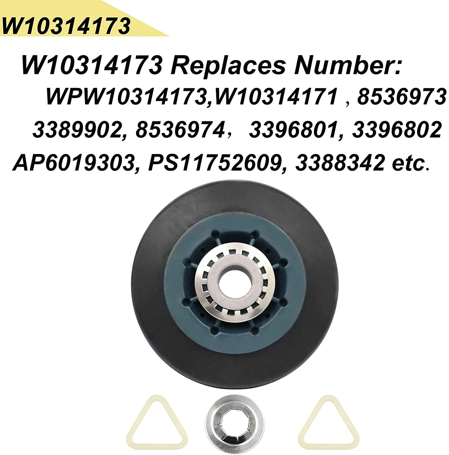 Dryer Drum Support Roller Kit - Replace WPW10314173