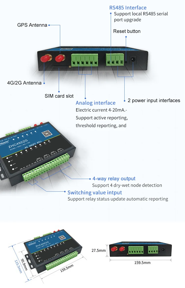Industrial Iot Gateway 3g 4g Modem With Ethernet Port Thermostat Rs485 ...