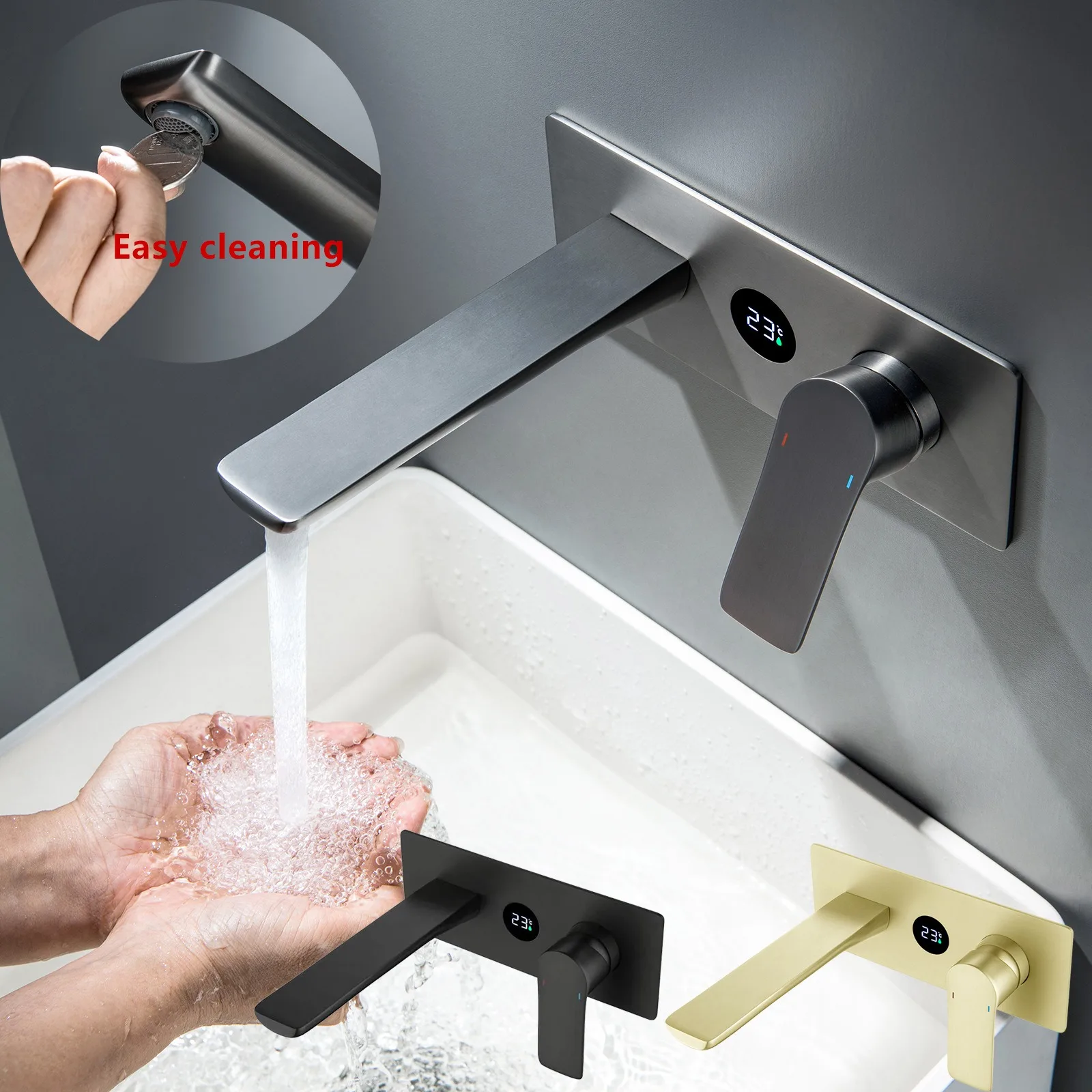 Modern Concealed Wall Mounted Hydroelectric Faucet Wash Basin Faucet ...