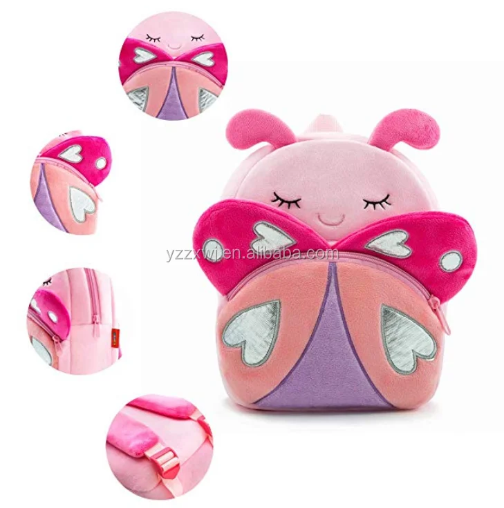 Custom Plush Animal Backpack Soft Plush Zipper Bee Backpack With ...