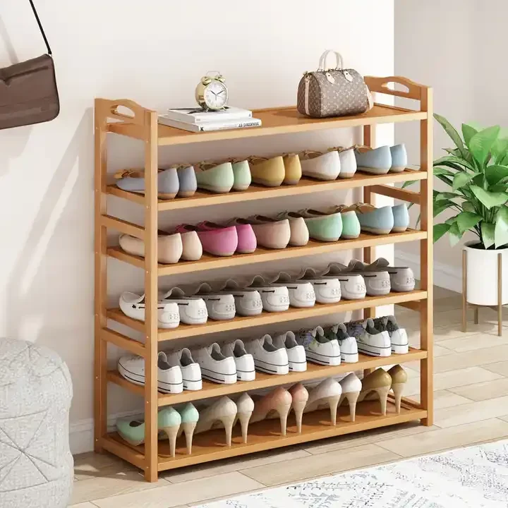 Modern 6 Tier Stackable Standing Wooden Bamboo Shoe Rack Furniture ...