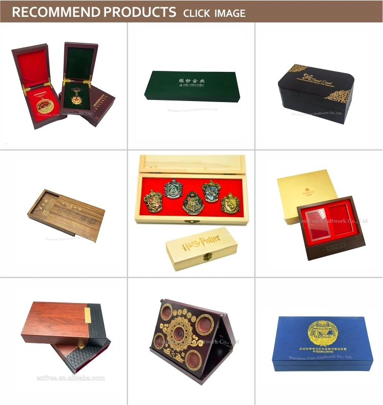 Custom Wooden Medal Box Elegant Wooden Souvenir Medal Badge Display Box ...