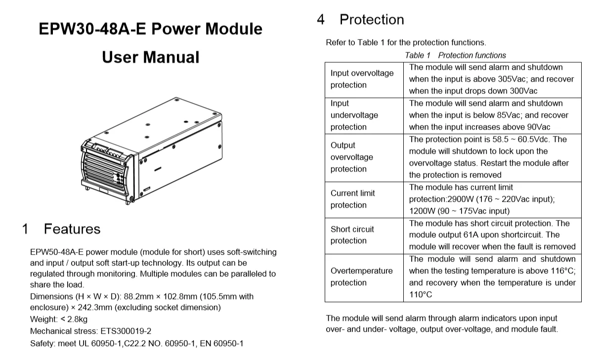 Emerson EPW30-48A Rectifier Module - 48V 30A Power Solution