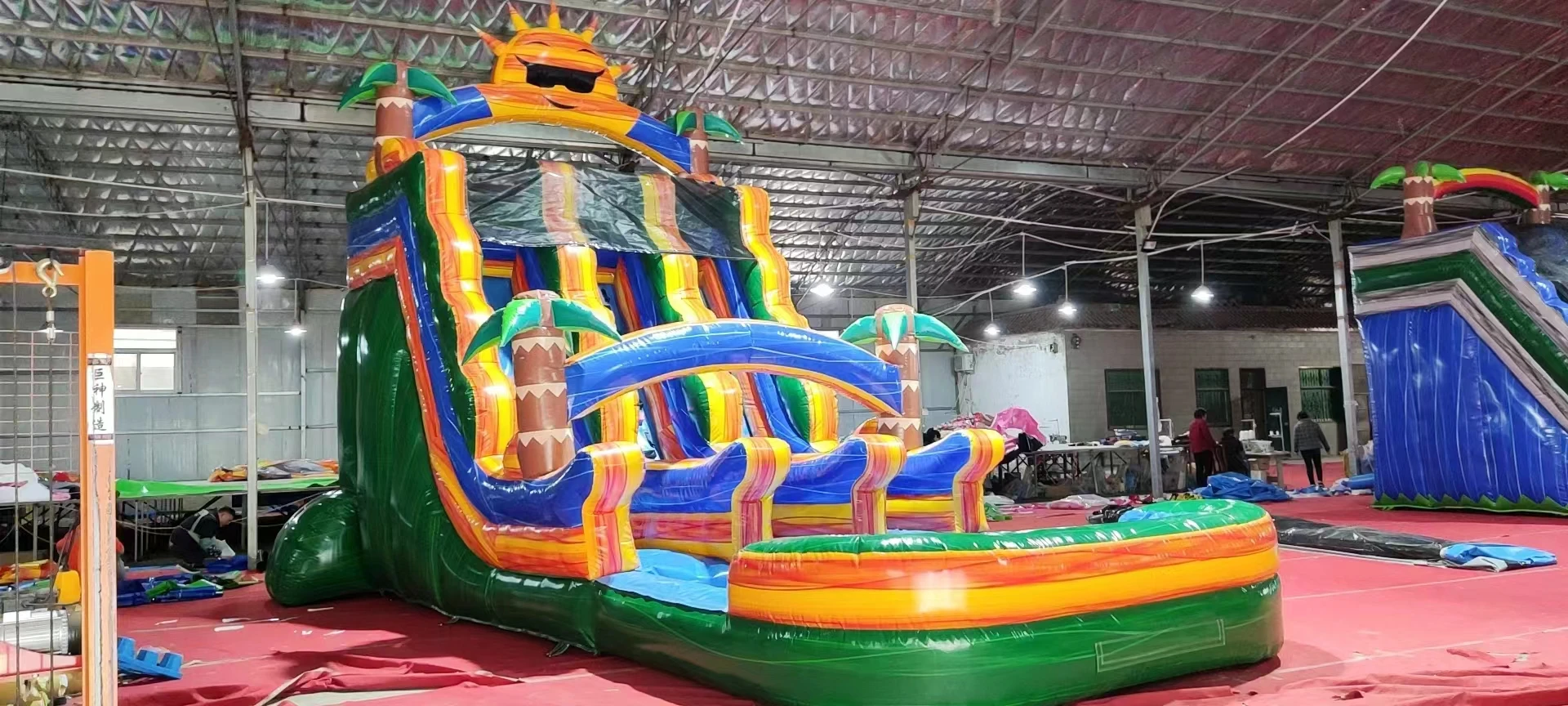 Commercial Backyard Palm Tree Jumping Bouncer Marble Tropical ...