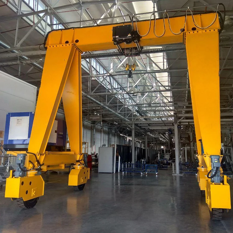 Industrial Outdoor 32 Ton Hydraulic Gantry Crane Rubber Tyred Gantry ...
