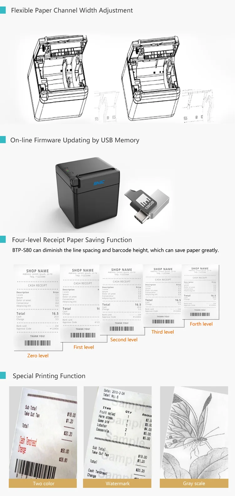 SNBC BTP-S80 Thermal Printer - 80mm Cloud Printing Solution