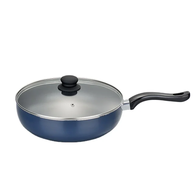 Pressed Aluminum Nonstick Deep Fry Pan With Glass Lid High Quality ...