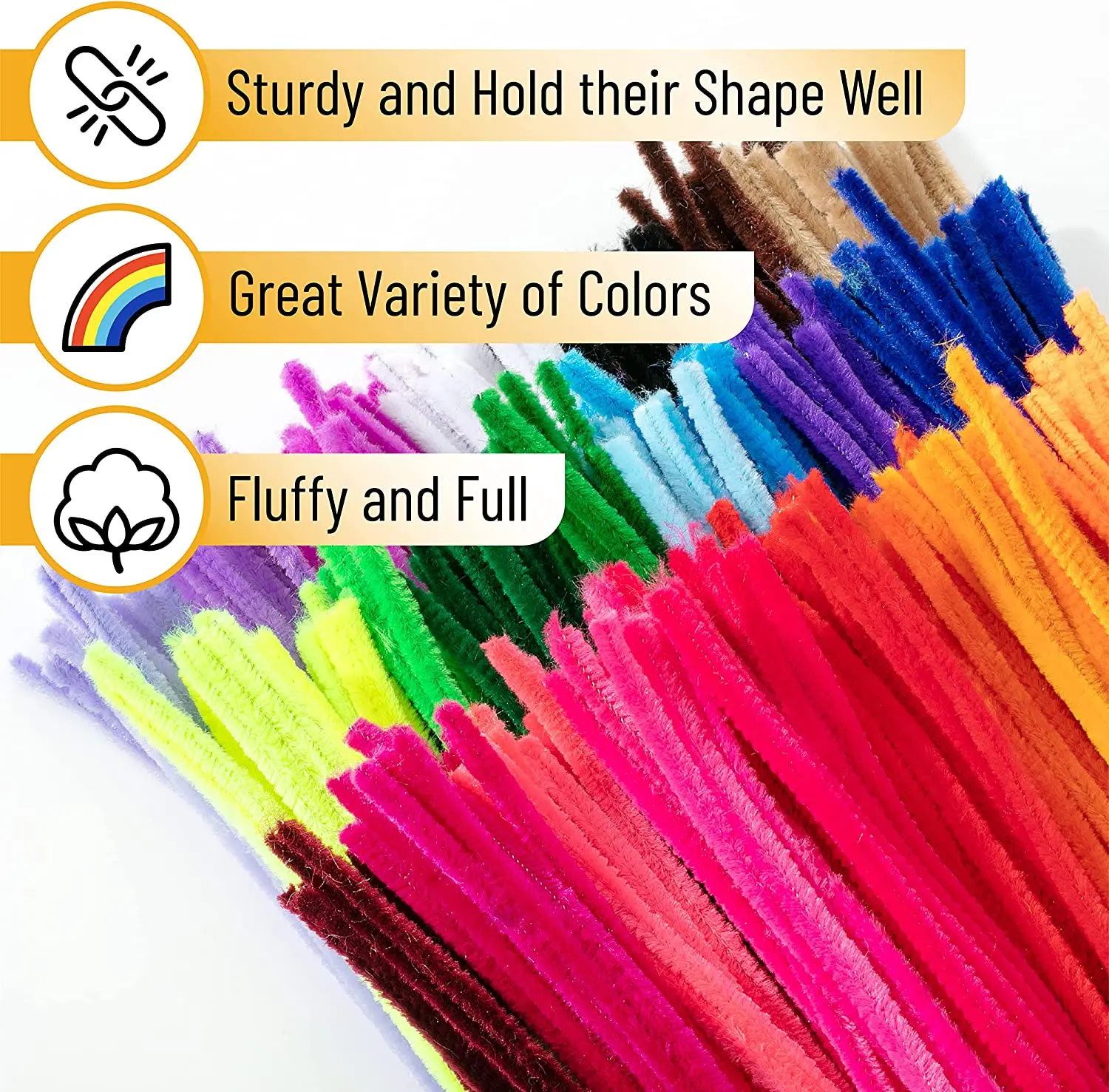 Chenille Stems Pipe Cleaners Craft Supplies - Bulk Fuzzy