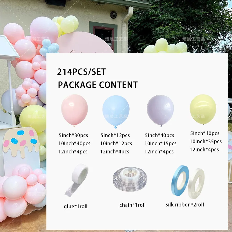 Centro De Mesa Con Globos - Macaron Balloon Garland