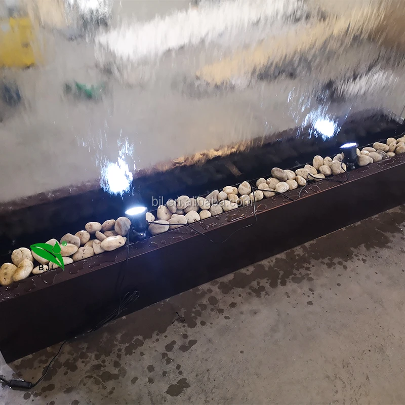 Stainless Steel Indoor Water Glass Wall Fountain for Homes