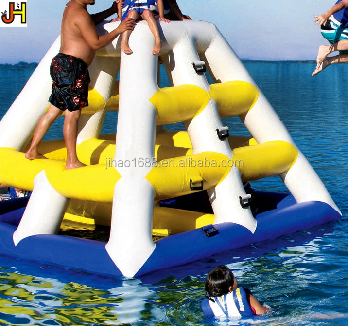 Inflatable Water Pyramid Rock Climbing Inflatable Water Slide Floating ...