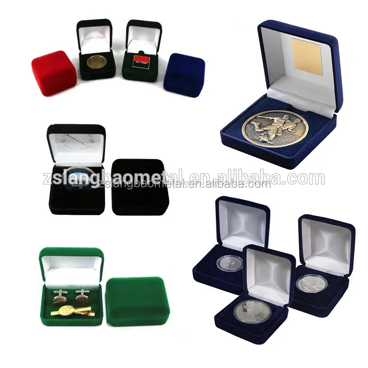 Free Sample Blue Velvet Coin Packing Box - Luxury Gift Box